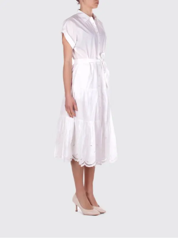 Ralph Lauren Cotton Midi Shirt Dress With Tie-waist Belt And Short Sleeves