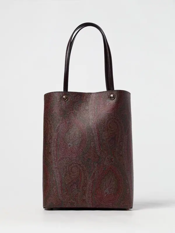 Etro Coated Cotton Paisley Shoulder Tote Bag - Beige