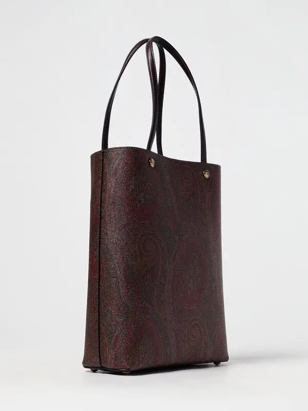 Etro Coated Cotton Paisley Shoulder Tote Bag