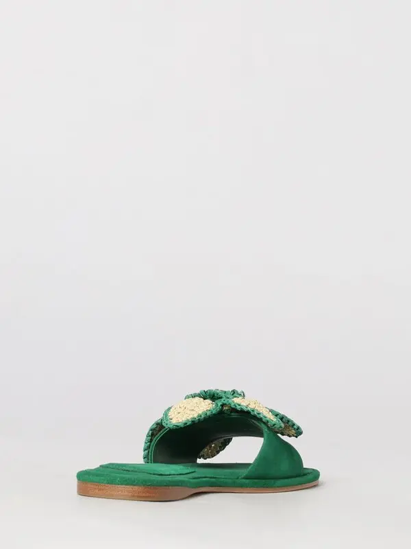 PALOMA BARCELO Heeled Sandals With Floral Embellishment - Green