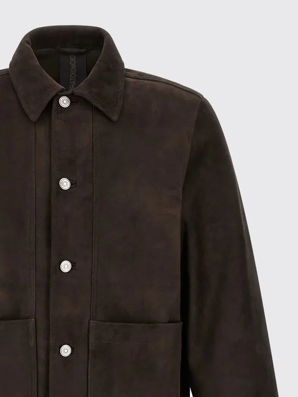 GIORGIO BRATO Suede Shirt Jacket - Brown