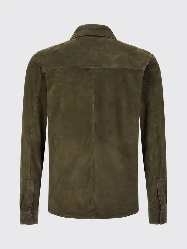 GIORGIO BRATO Suede Shirt - Green