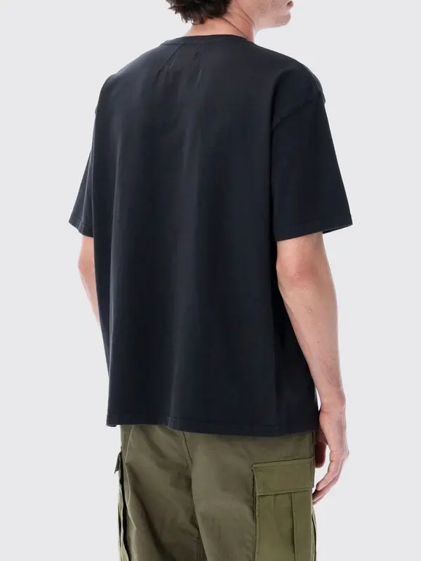 Rhude Crewneck Cotton T-shirt With Graphic Print And Contrast Logo