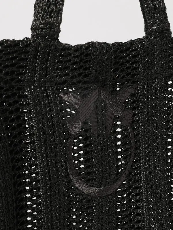 Pinko Woven Tote Bag - Black