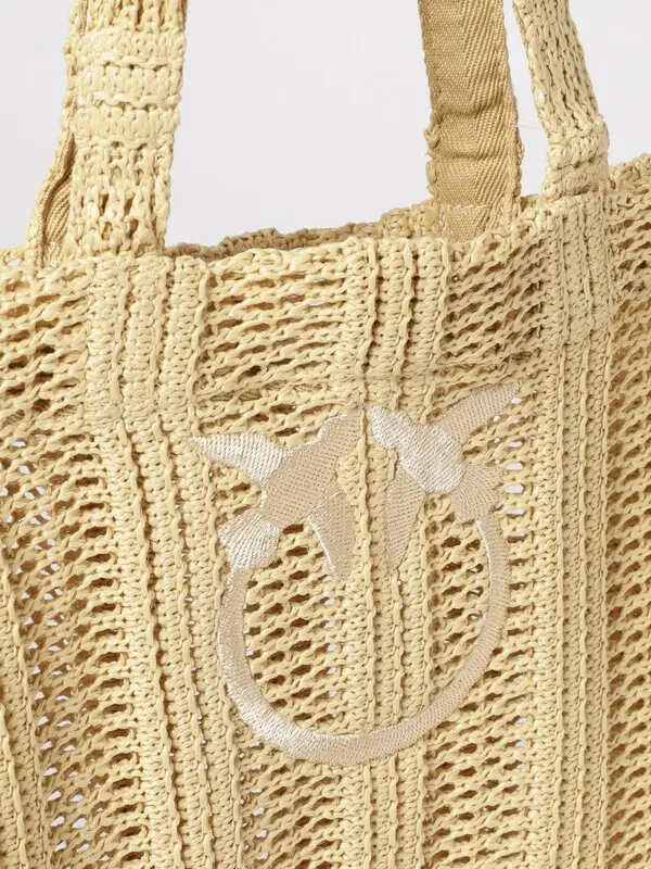Pinko Woven Tote Bag - Yellow