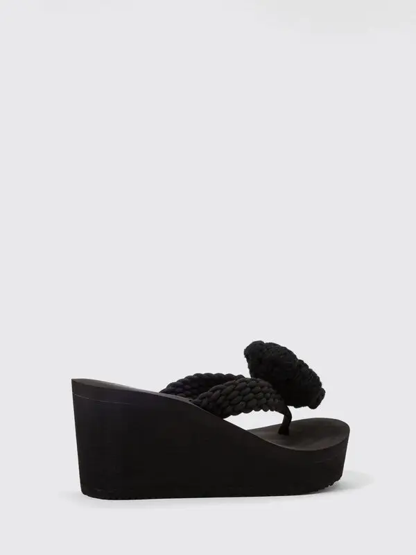TWINSET U & B Crochet Cotton Wedge Sandal With Flower