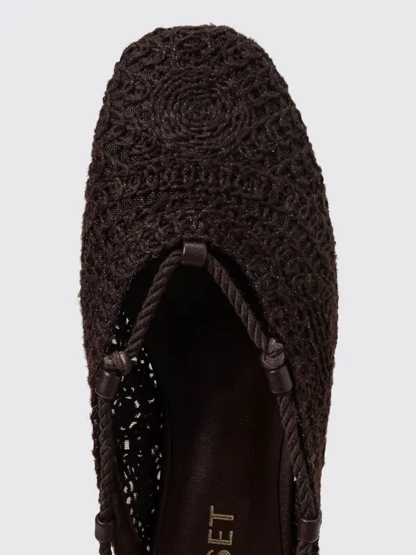 TWINSET U & B Crochet Ballet Flats With Ankle Tie