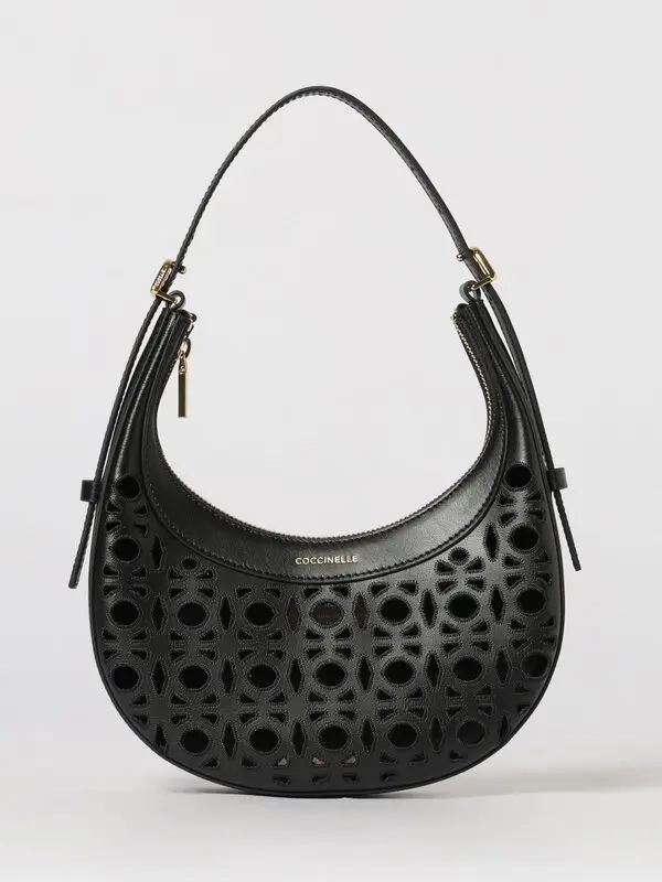 COCCINELLE Whisper Perforated Leather Mini Bag - Black