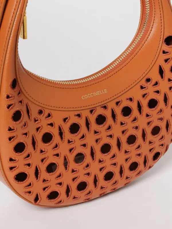 COCCINELLE Whisper Perforated Leather Mini Bag - Brick Red