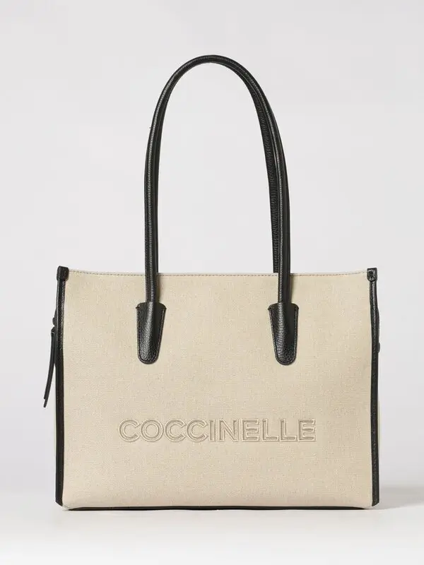 COCCINELLE Myrtha Cotton Canvas Shoulder Bag - Black