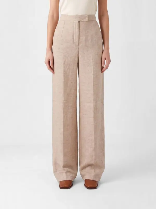 Emporio Armani Linen Blend Wide Leg Trousers