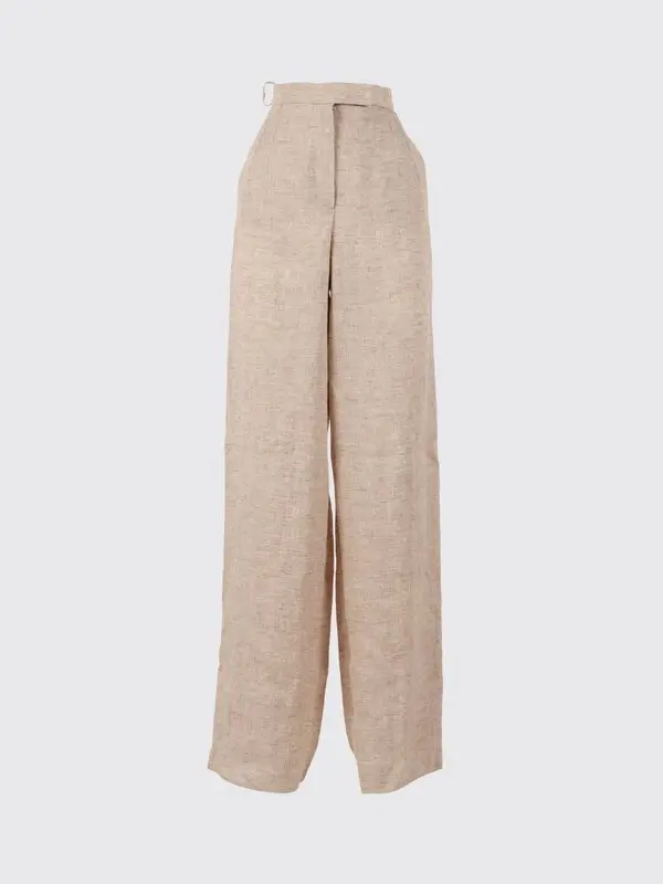 Emporio Armani Linen Blend Wide Leg Trousers