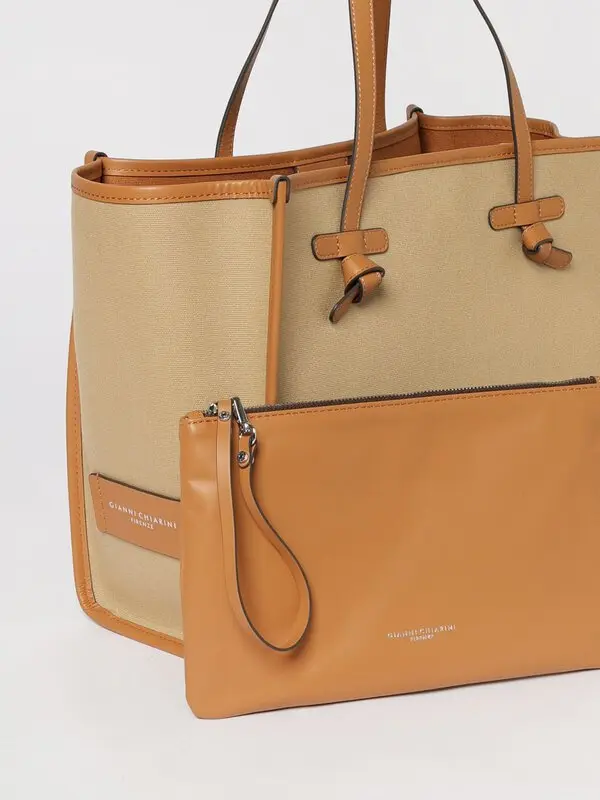 GIANNI CHIARINI Marcella Cotton Canvas Shopper Bag - Brown