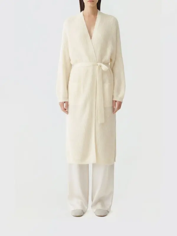 Fabiana Filippi Merino Wool Blend Long Cardigan - Natural