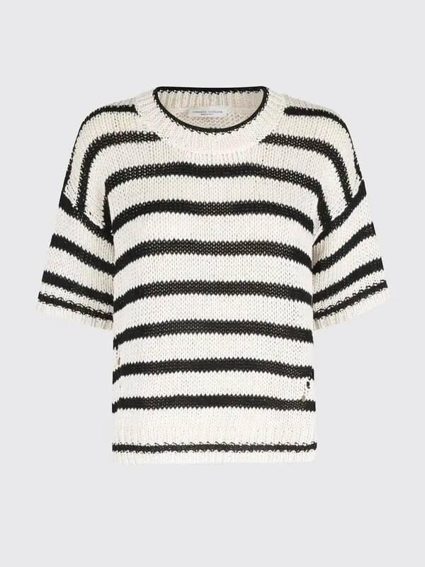 ROBERTO COLLINA Striped Cotton Crew-neck Pullover