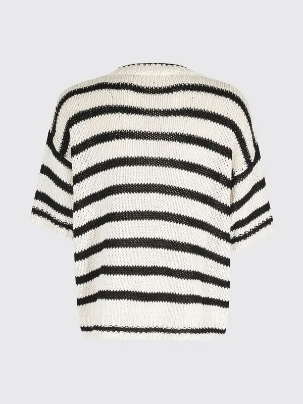 ROBERTO COLLINA Striped Cotton Crew-neck Pullover