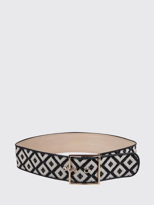 Max Mara Palato Cotton Belt With Jacquard Diamonds - Black