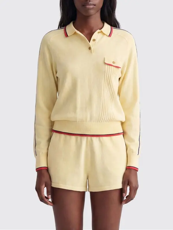 Guest In Residence Long Sleeve Polo Shirt - Beige