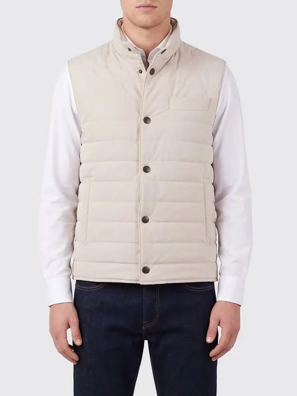 FAY Padded Quilted Nylon Gilet - Beige