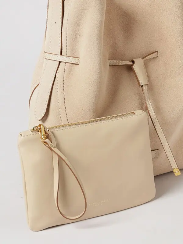 GIANNI CHIARINI Suede Drawstring Shoulder Bag
