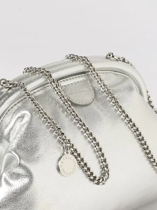 Stella McCartney Laminated Faux Leather Clutch - Silver