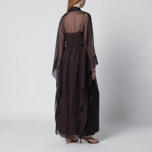 Alberta Ferretti Long Silk Dress - Brown