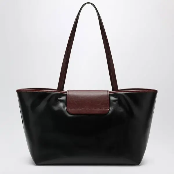 Versace Small Shopper In Coated Canvas - Black