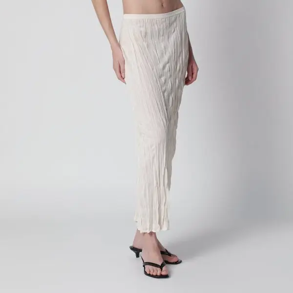 TOTEME Crinkled Knit Maxi Skirt - Orange