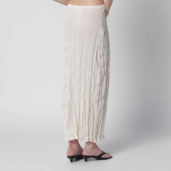 TOTEME Crinkled Knit Maxi Skirt - Orange