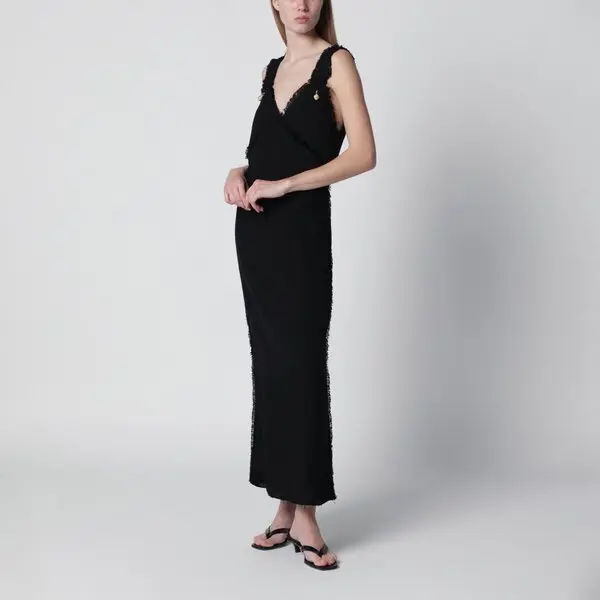 TOTEME Textured Sablé Slip Dress - Black
