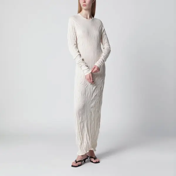 TOTEME Crinkled Knit Maxi Dress - Orange