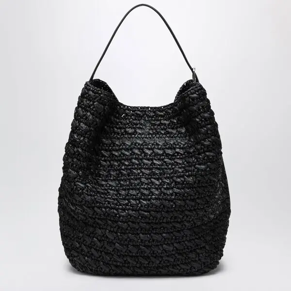 TOTEME Raffia Tote Bag With Leather Handle