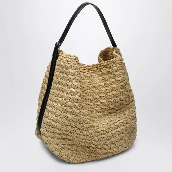 TOTEME Raffia Tote Bag With Leather Handle