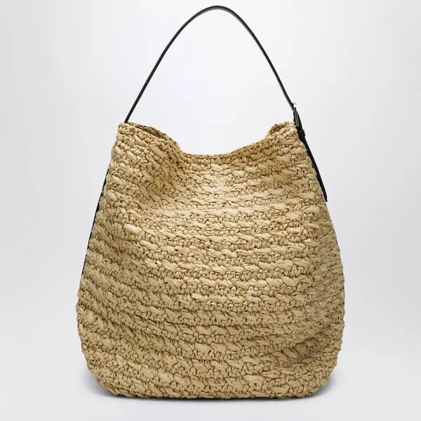 TOTEME Raffia Tote Bag With Leather Handle