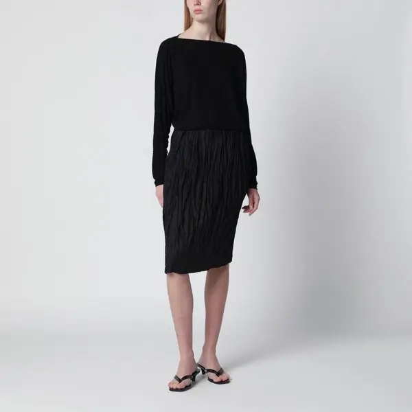 TOTEME Crinkled Linen Knee-length Skirt - Black