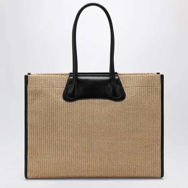 VIVIENNE WESTWOOD Troy Raffia-effect Tote Bag - Beige