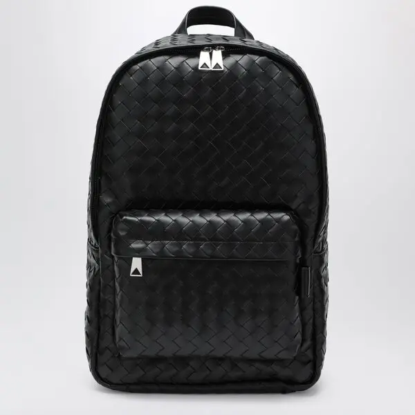 Bottega Veneta Medium Intrecciato Leather Backpack - Black