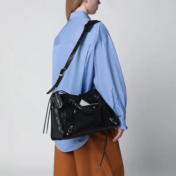 Balenciaga Le City Medium Arena Lambskin Leather Bag