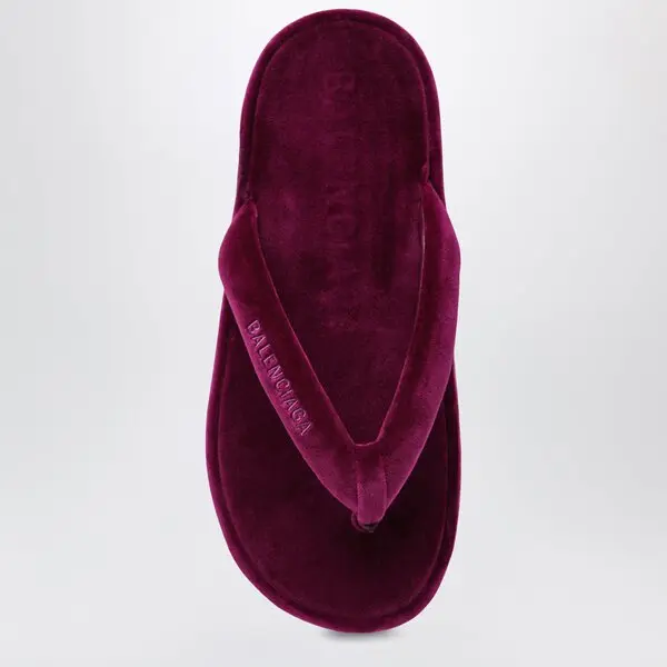 Balenciaga Jet Lag Stretch Velvet Flip-flops - Purple