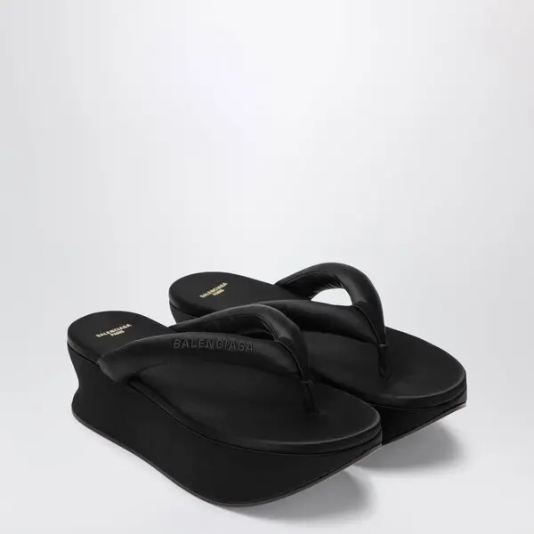 Balenciaga Gaeta Thong Platform Sandals - Black