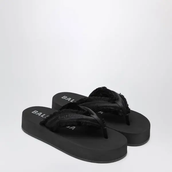Balenciaga Jet Lag Thong Sandals - Black
