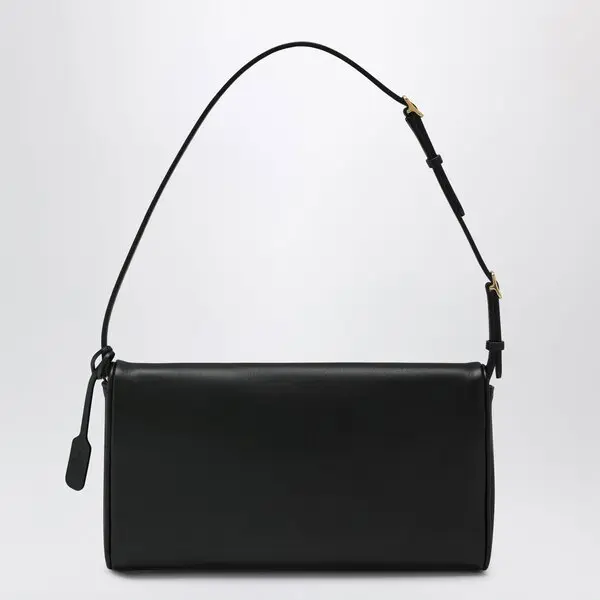 Valentino Garavani Vlogo Leather Clutch Shoulder Bag - Black