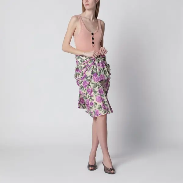 Chloé Silk Floral Print Midi Skirt - Multicolor