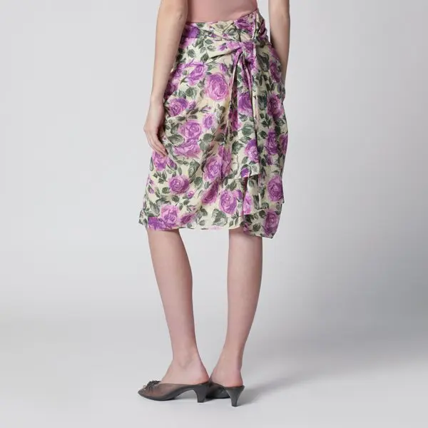 Chloé Silk Floral Print Midi Skirt - Multicolor