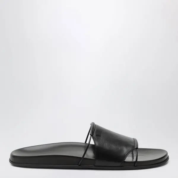 THE ROW Vivienne Nappa Slide Sandals - Black