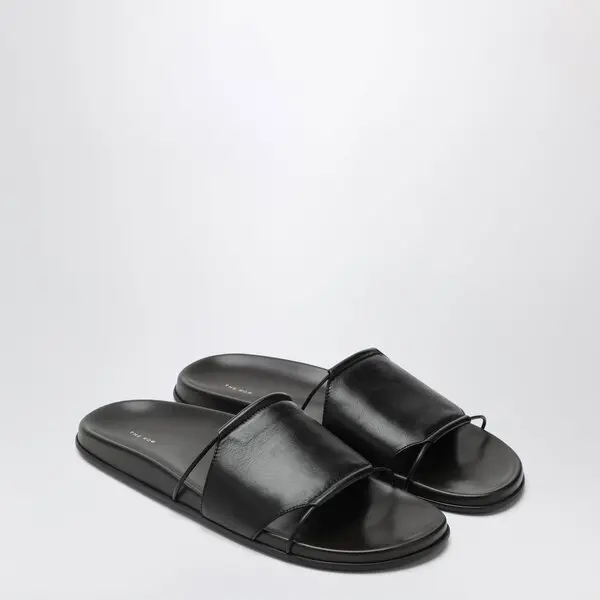 THE ROW Vivienne Nappa Slide Sandals - Black