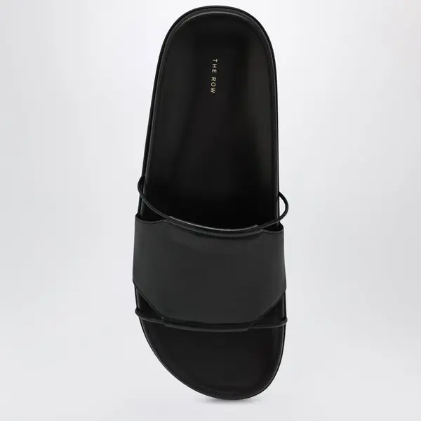 THE ROW Vivienne Nappa Slide Sandals - Black
