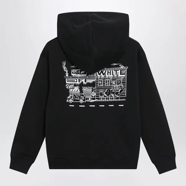 OFF-WHITE™ Cotton Zip Hoodie With Logo Prints
