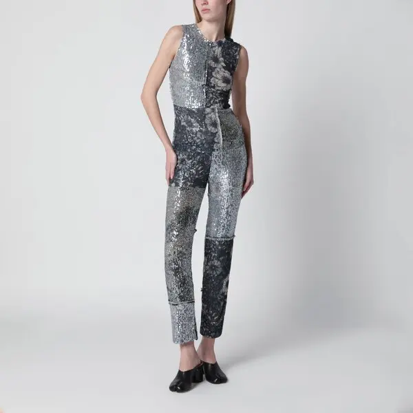 MAISON MARGIELA Floral Sequin Sleeveless Top