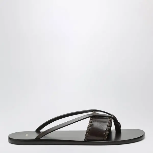 JUDE Leather Flip-flop Sandals - Brown